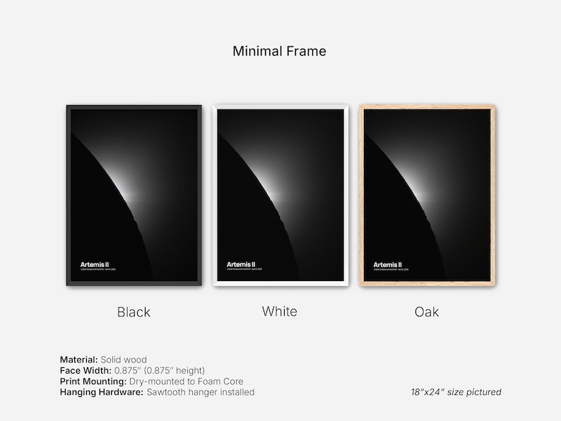 NASA Artemis II Solar Eclipse Print ~ Moon Edge Corona Space Photo for ...