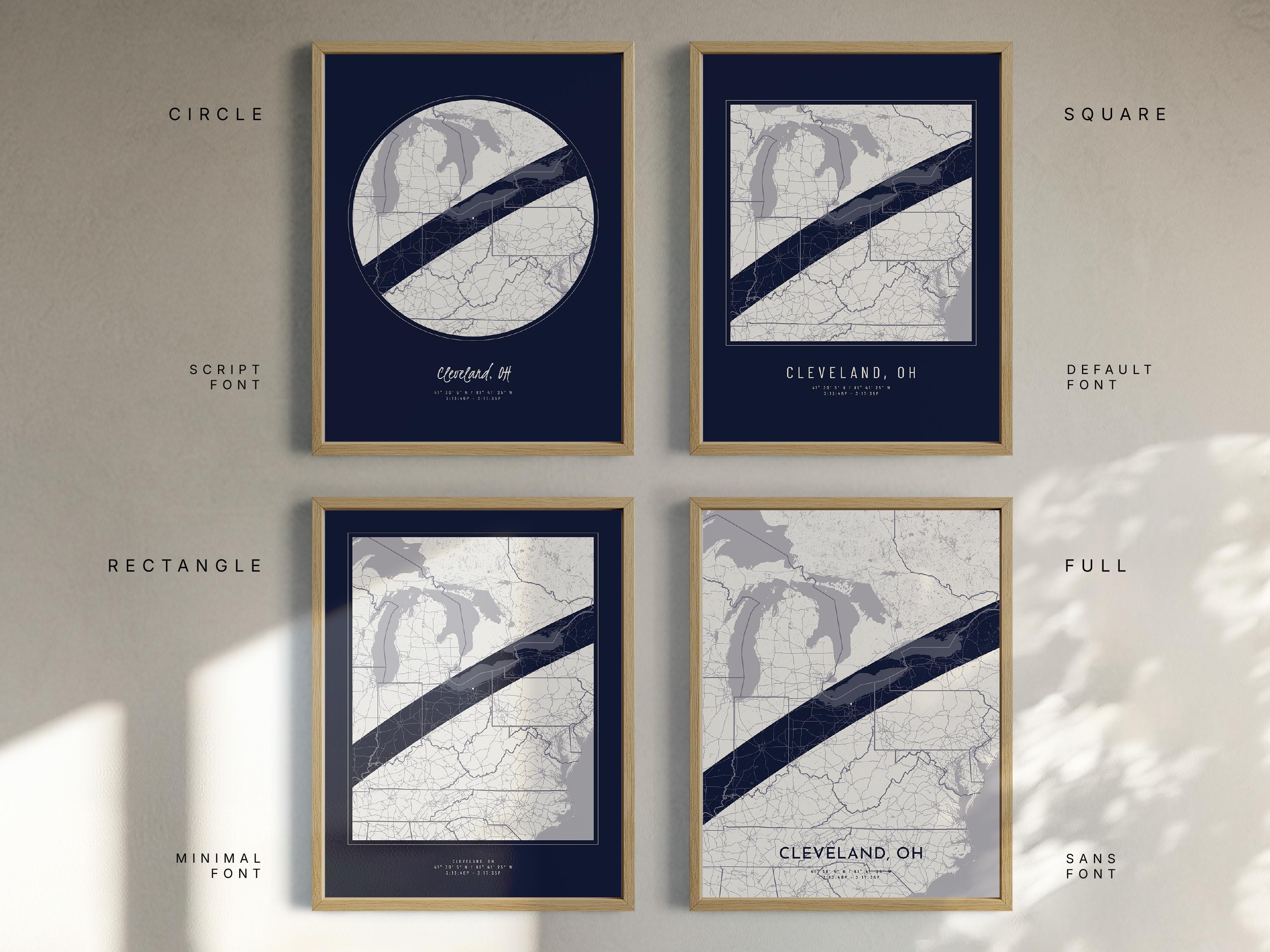 Custom 2024 Solar Eclipse Map Print Personalized Location Souvenir ...