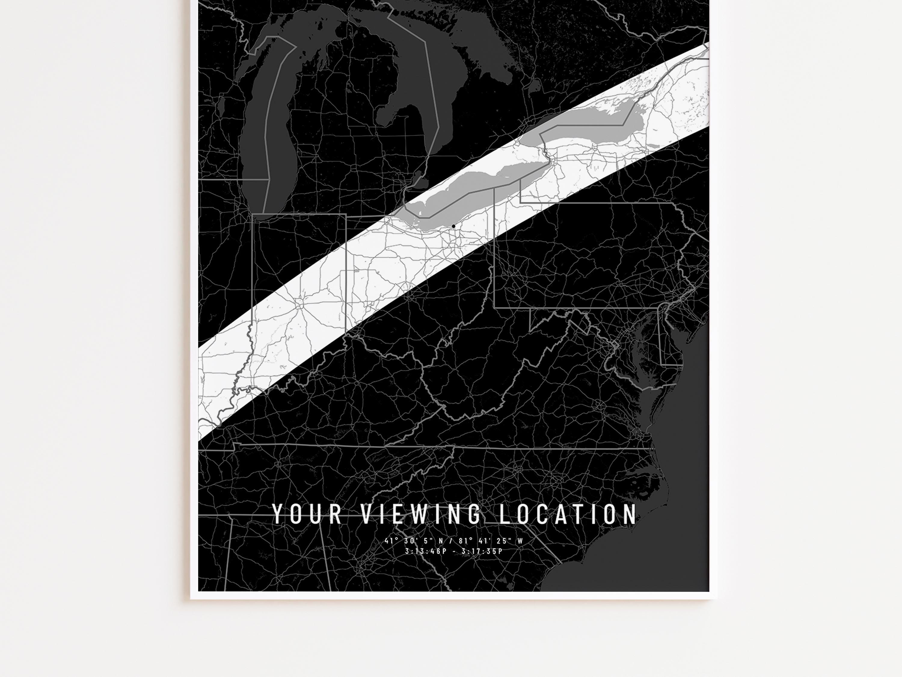 Custom 2024 Solar Eclipse Map Print Personalized Location Souvenir ...