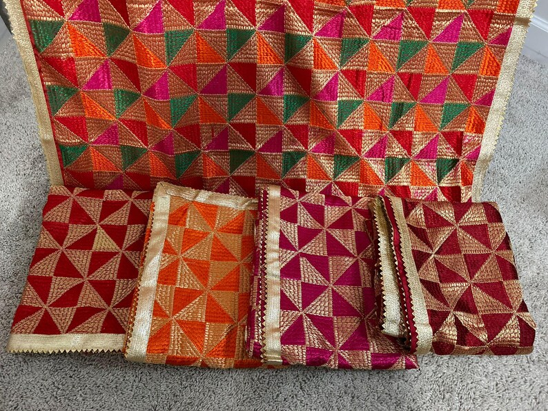 Phulkari, Dupatta, Indian Dress, Punjabi Suit, Scarf, - Etsy
