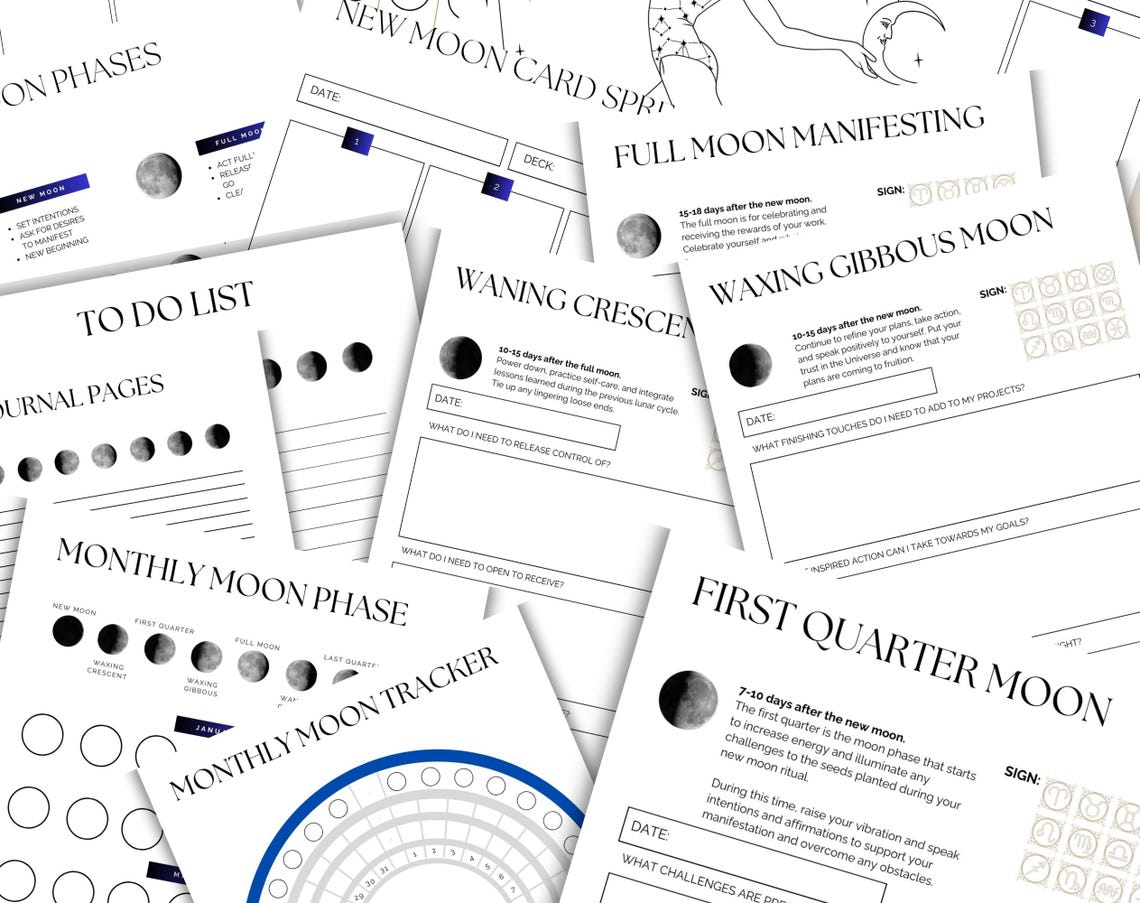 Moon Journal | New Moon Journal | Printable Moon Journal | Moon ...