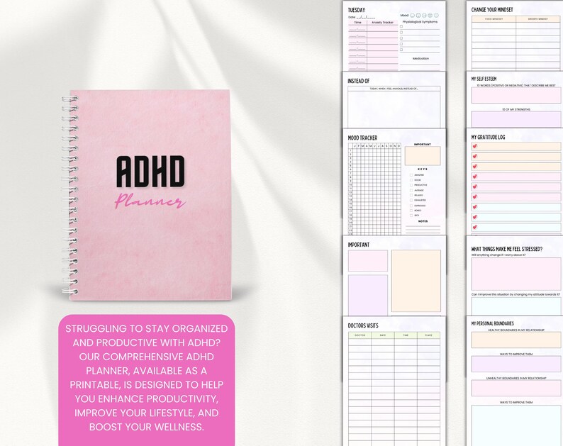 ADHD Planner Printable | Adhd Planner | Adhd Weekly Planner | Digital ...