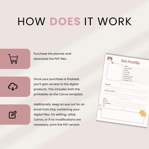 Cat Care Planner Printable | Pet Care Printable Planner | Printable Cat ...