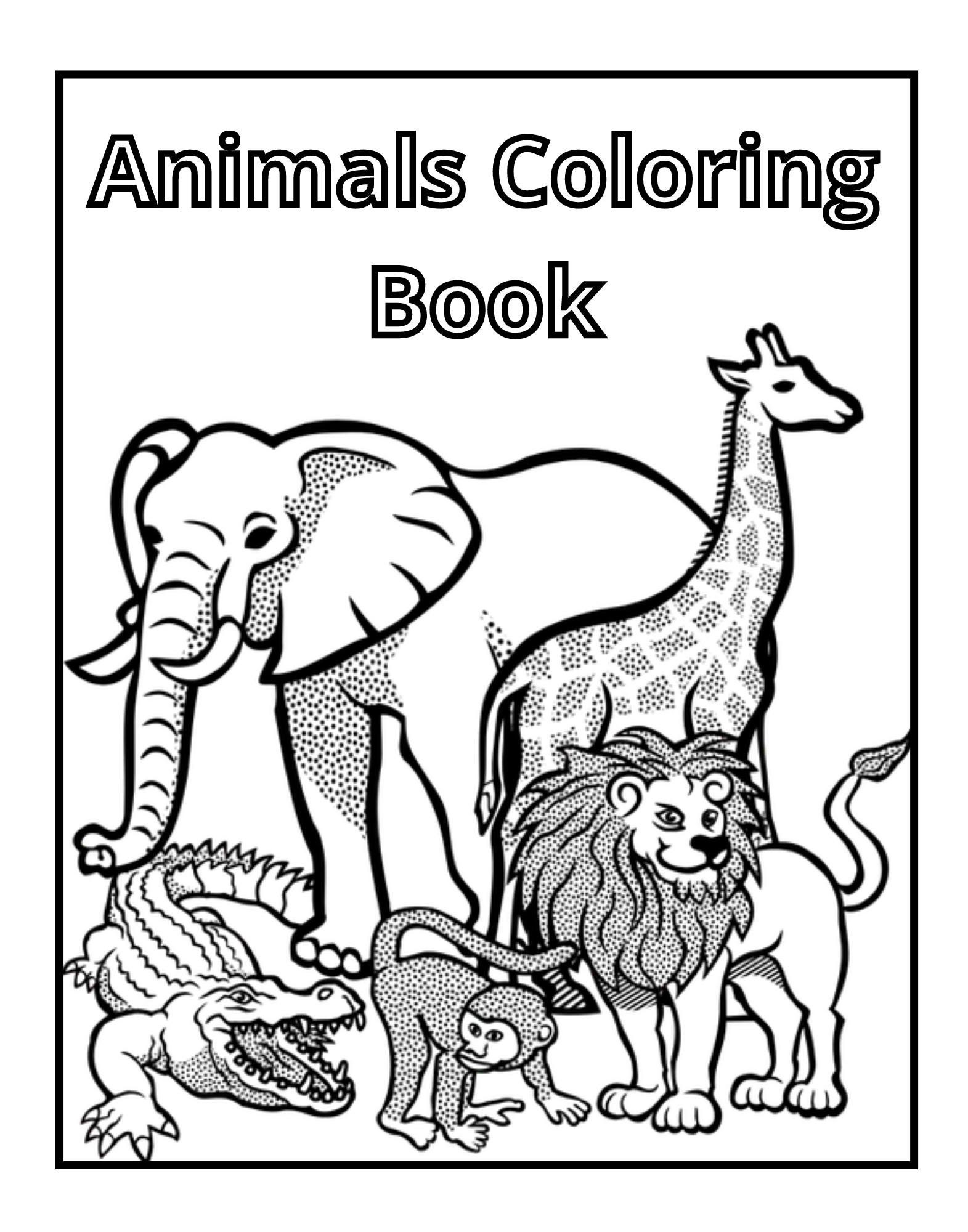Animals Alphabet Coloring Book Digital Coloring Book - Etsy