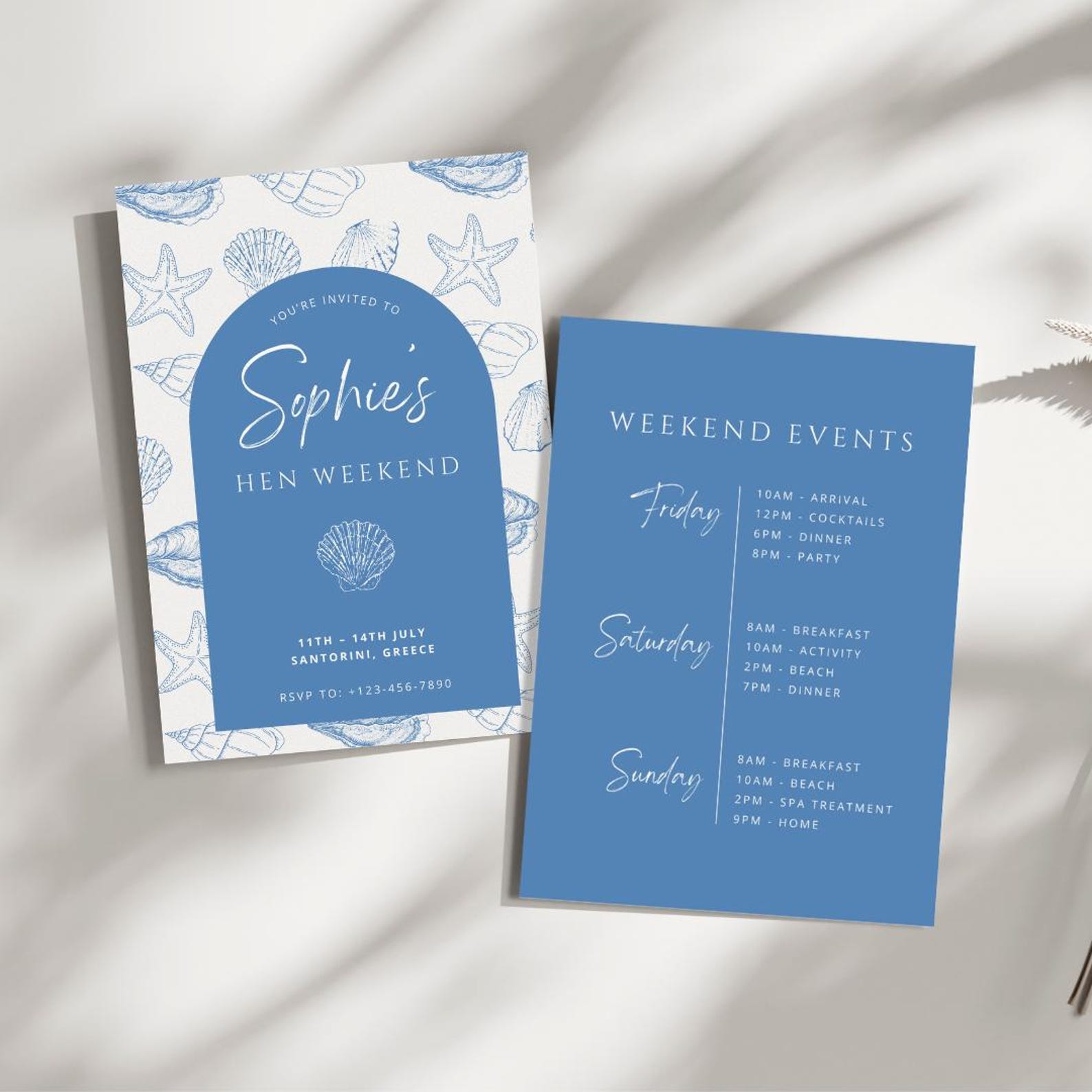 Beach Themed Hen Do Weekend Invitation | Custom Bachelorette Party ...