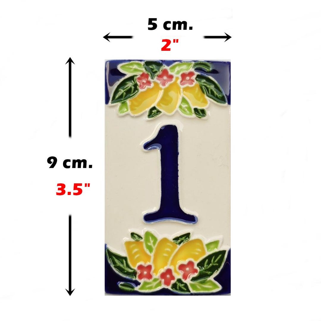 Numbers With Lemons - Ceramic Numbers on Sale - Hand Glazed - Spain ...