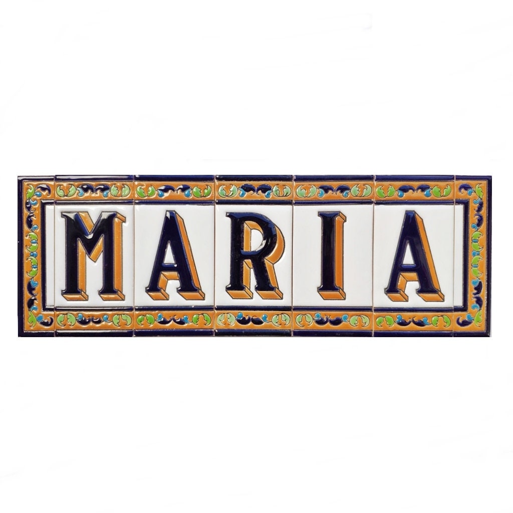 Large Ceramic Tile Letters and Numbers for Wall Hand Glazed in Spain ...