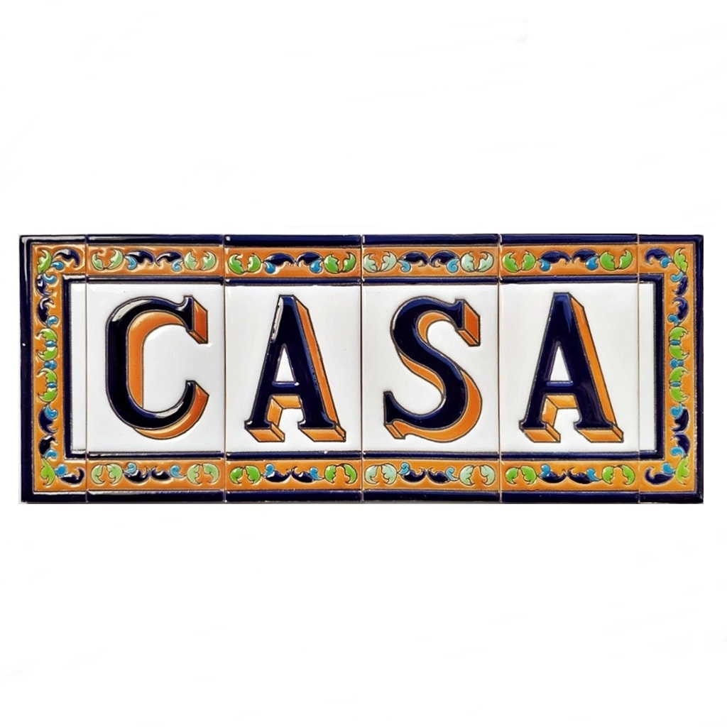 Large Ceramic Tile Letters and Numbers for Wall Hand Glazed in Spain ...