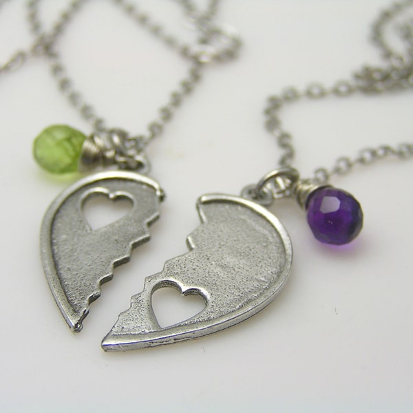 Half Heart Necklace - Etsy