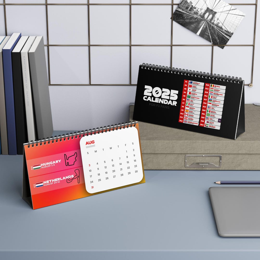 2025 F1 Desktop Racing Calendar Desk Calendar for F1 Fans Perfect for ...