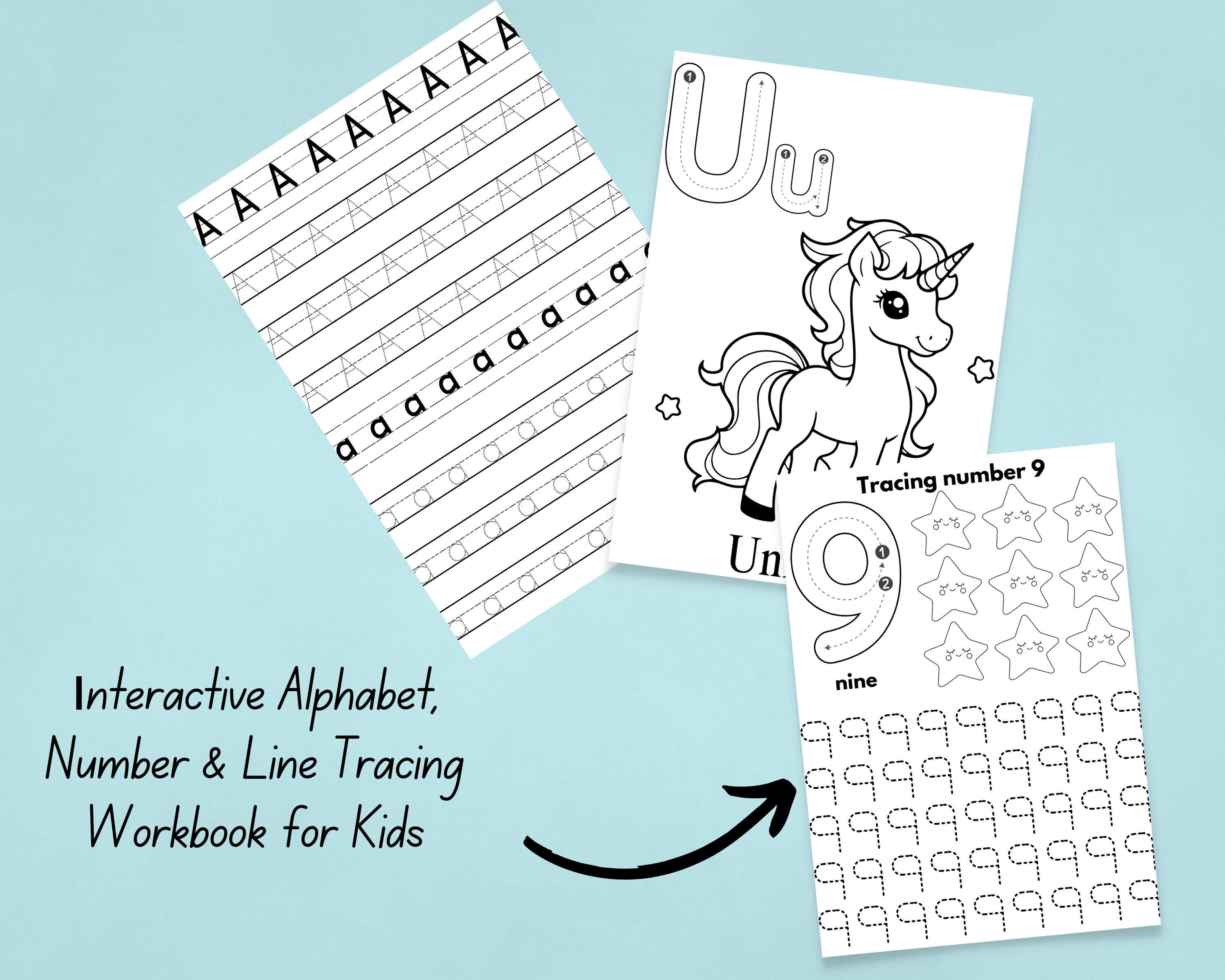 Interactive Alphabet & Tracing Workbook for Kids | Printable Activities ...