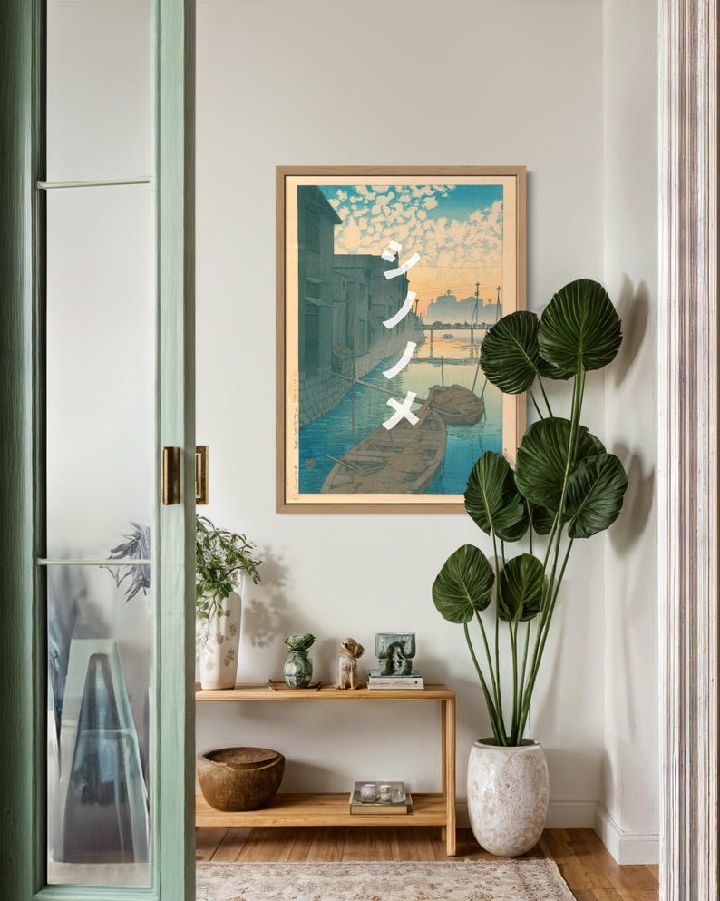 Vintage Japanese Poster, Japanese Wall Art, Gallery Wall Art, Morning ...