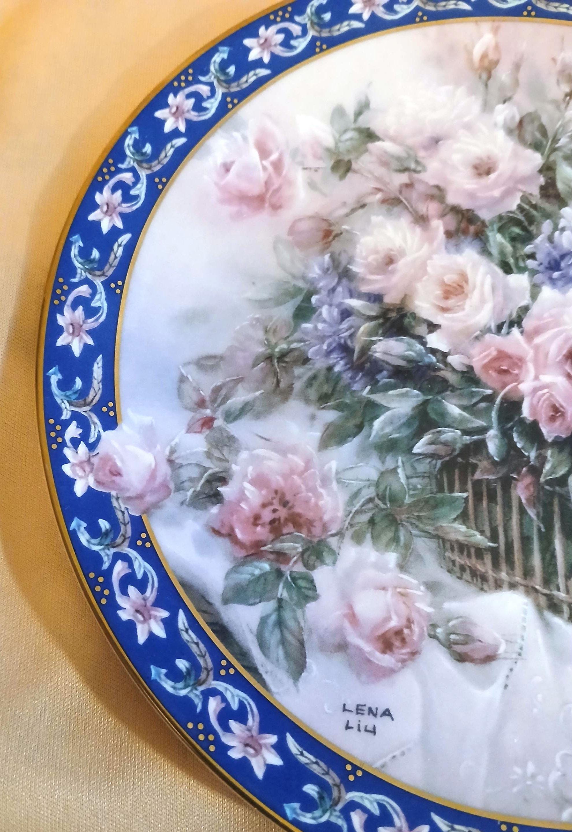 Lena Liu "roses" Collector's Plate - Basket Bouquets Series - 1992 - Etsy