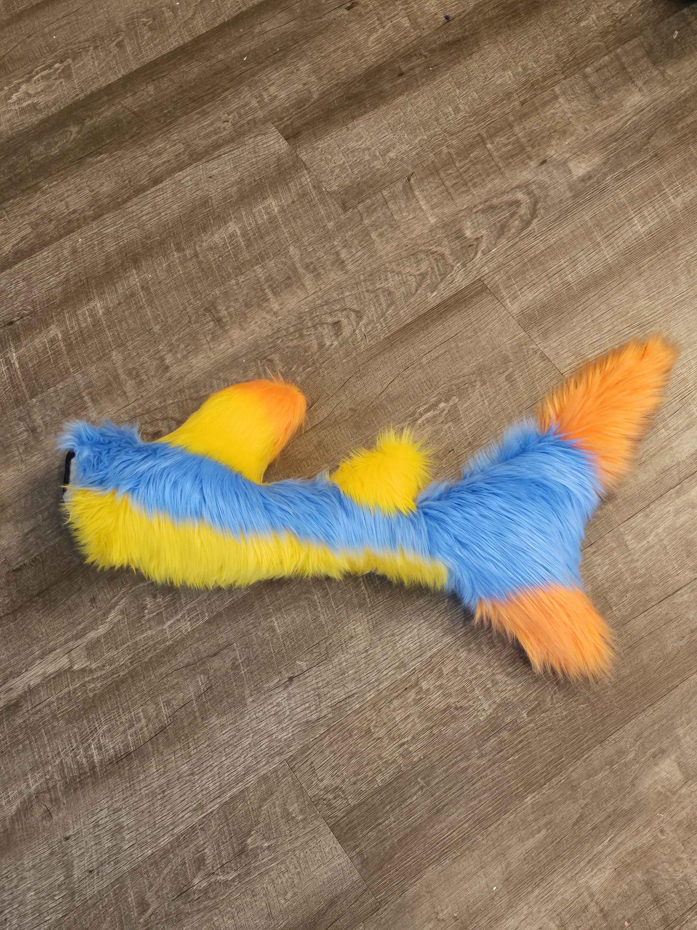Blue, Orange, and Yellow Shark Fursuit Tail - Etsy