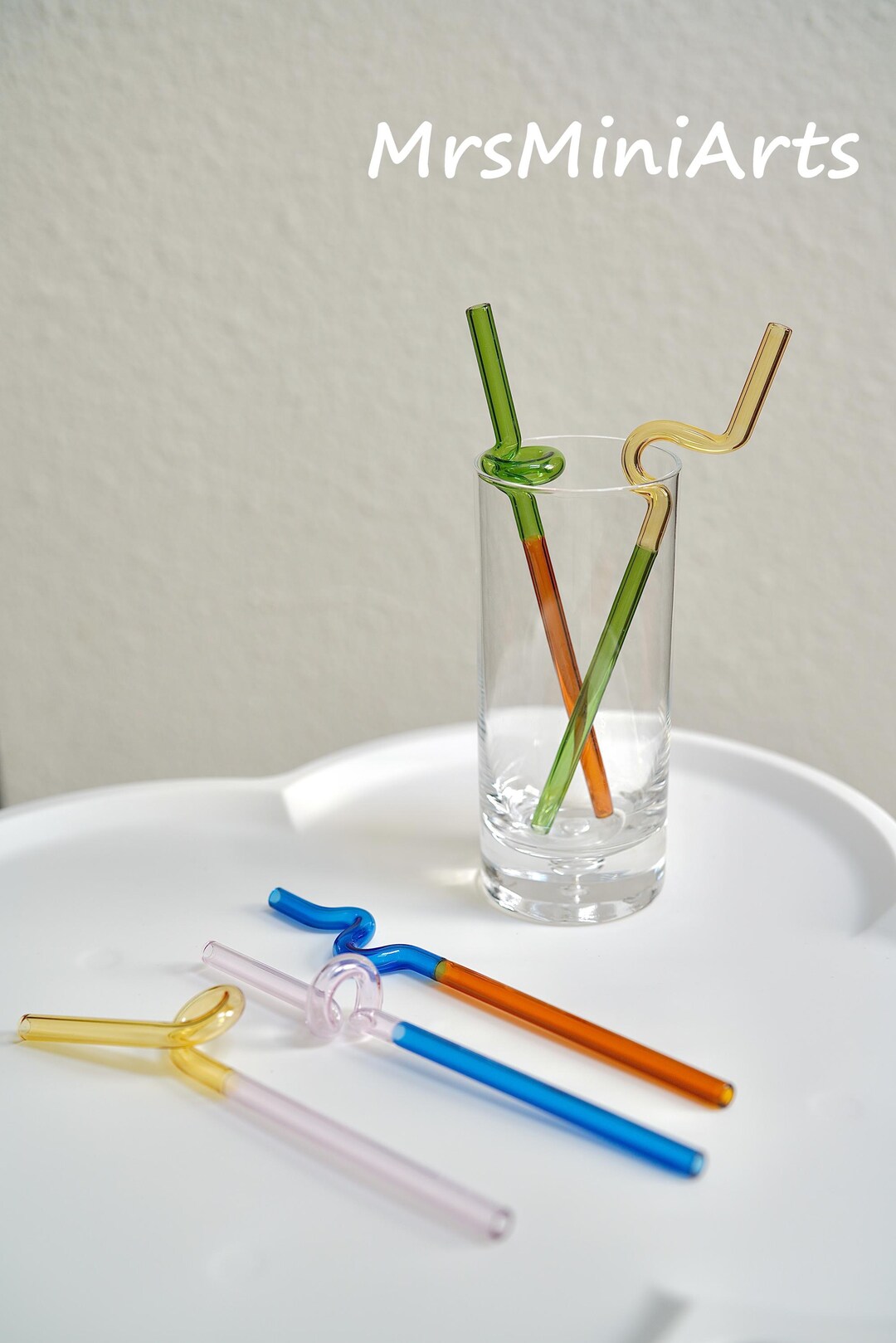 Handcraft Glass Color Drinking Straw/glass Straws/squiggly Straws ...