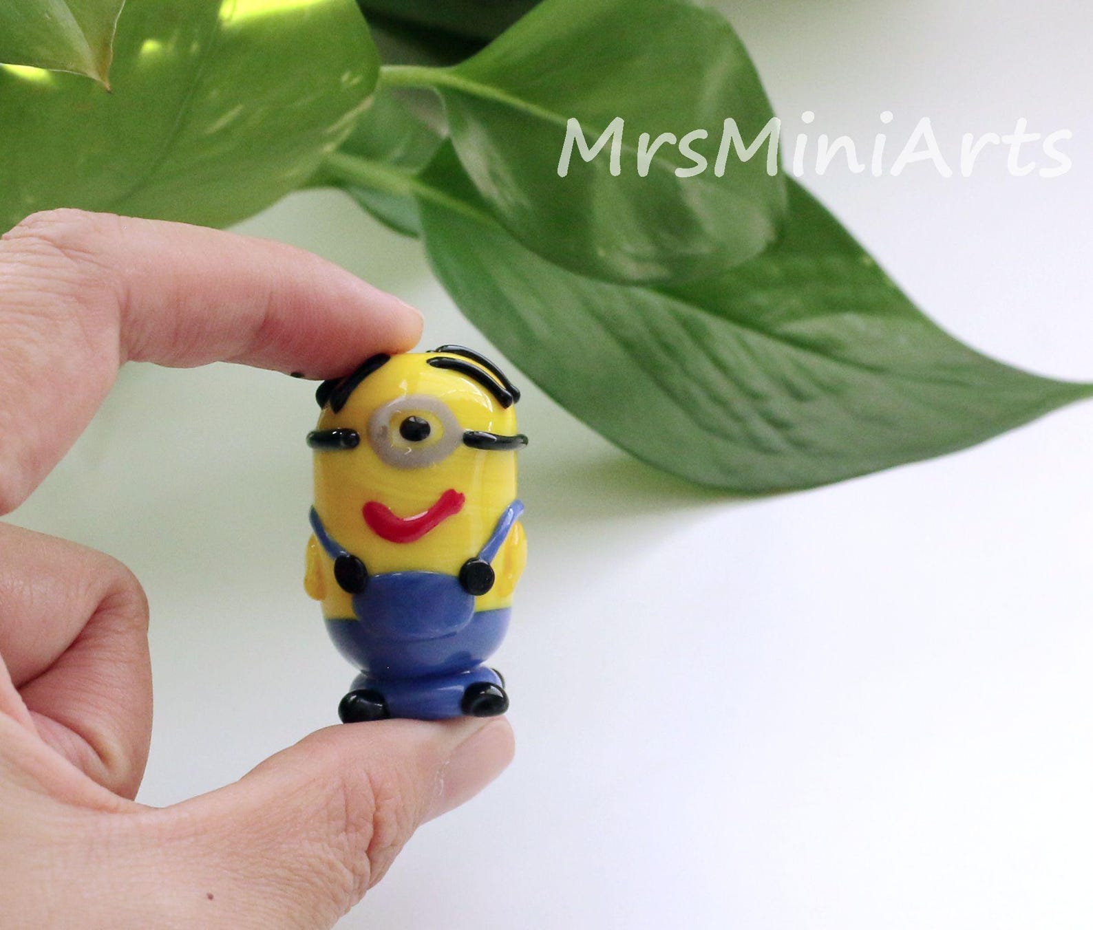 Handmade Glass Minion Figurine: Unique Collectible Decor/yellow Glass ...