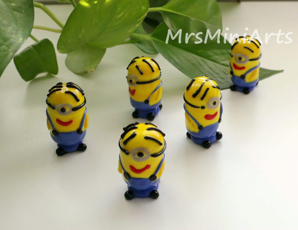 Handmade Glass Minion Figurine: Unique Collectible Decor/yellow Glass ...