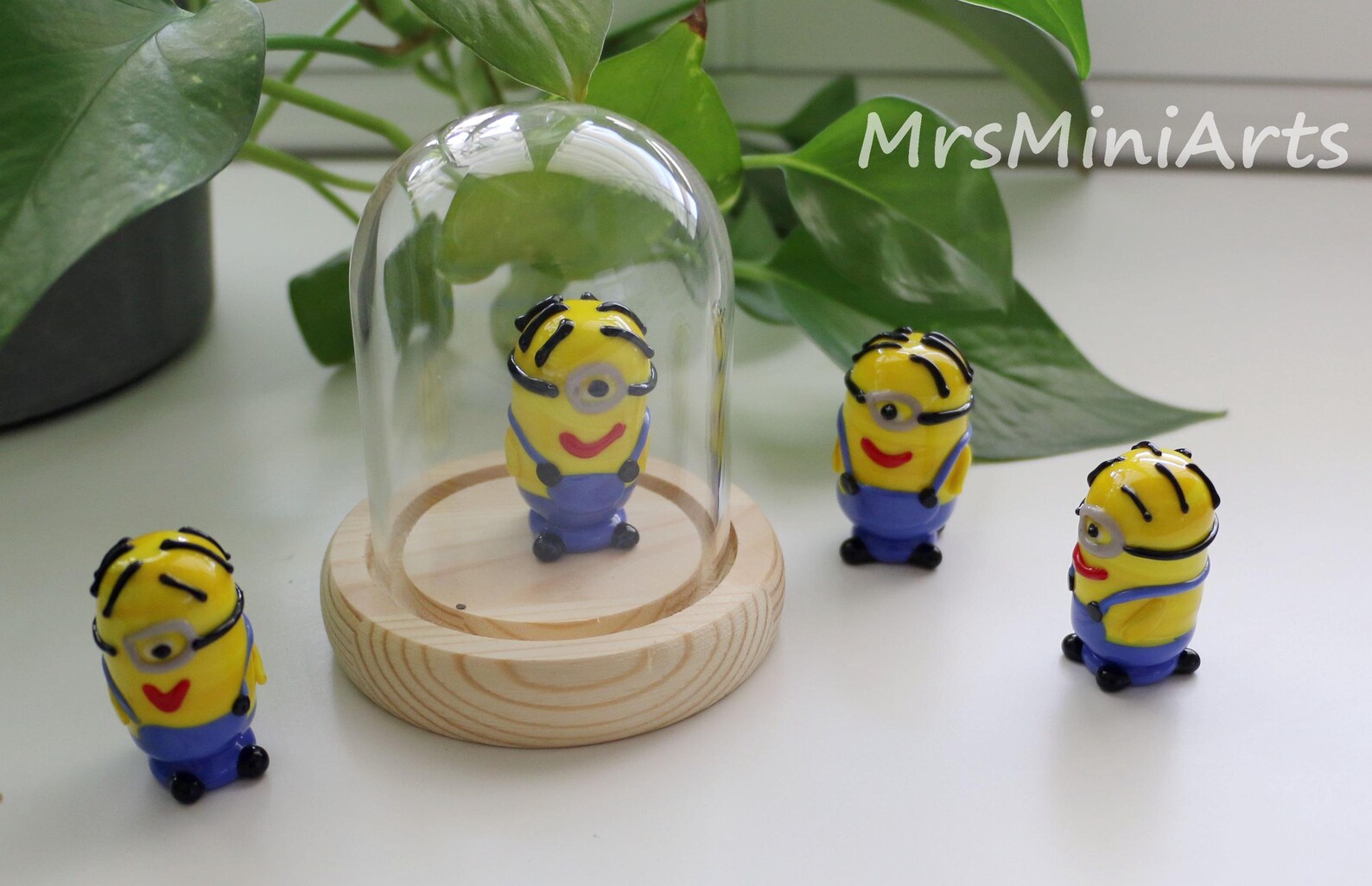 Handmade Glass Minion Figurine: Unique Collectible Decor/yellow Glass ...