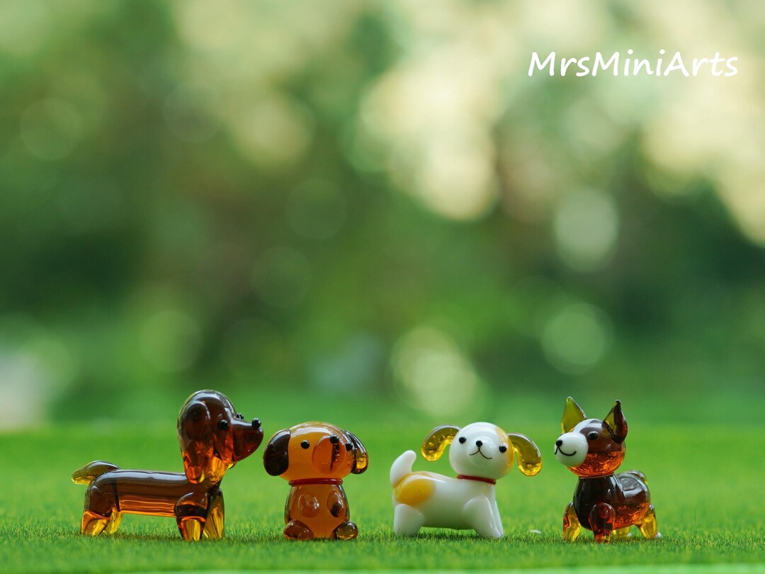 Handmade Glass Mini Dog/glass Animal/glass Dog Miniature/dog Lovers ...