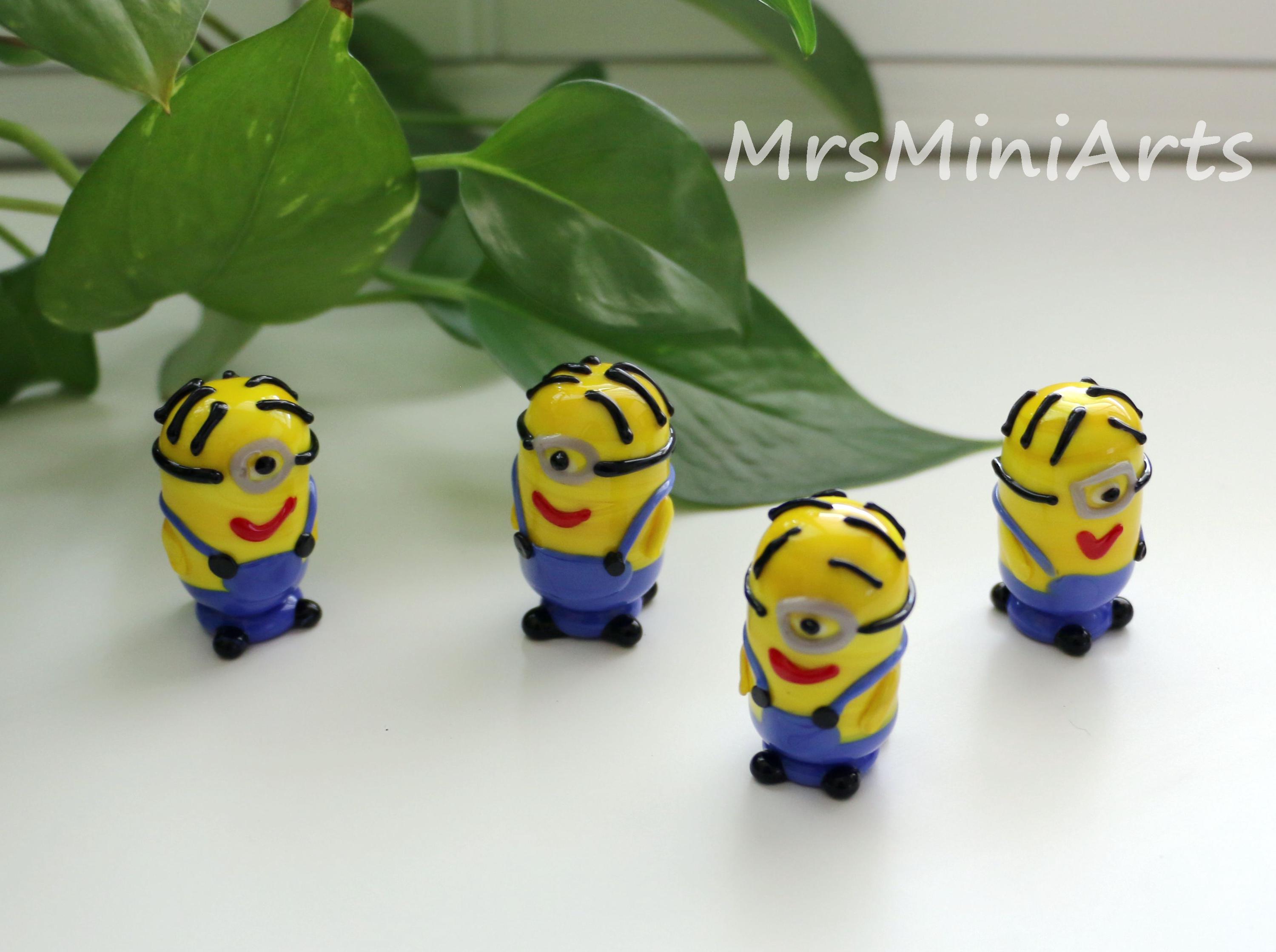 Handmade Glass Minion Figurine: Unique Collectible Decor/yellow Glass ...