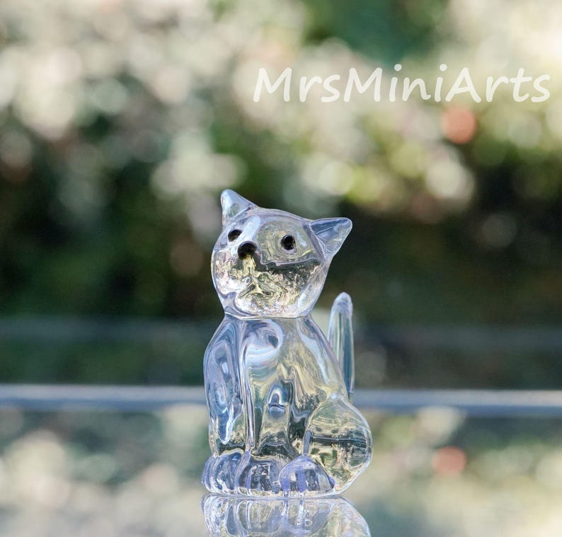 Unique Handcrafted Glass Animals /shiny Dog,cat,rabbit/glass Figurines ...