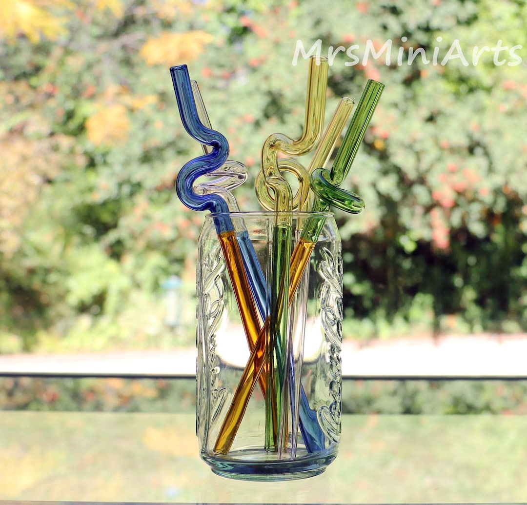 Handcraft Glass Color Drinking Straw/glass Straws/squiggly Straws ...