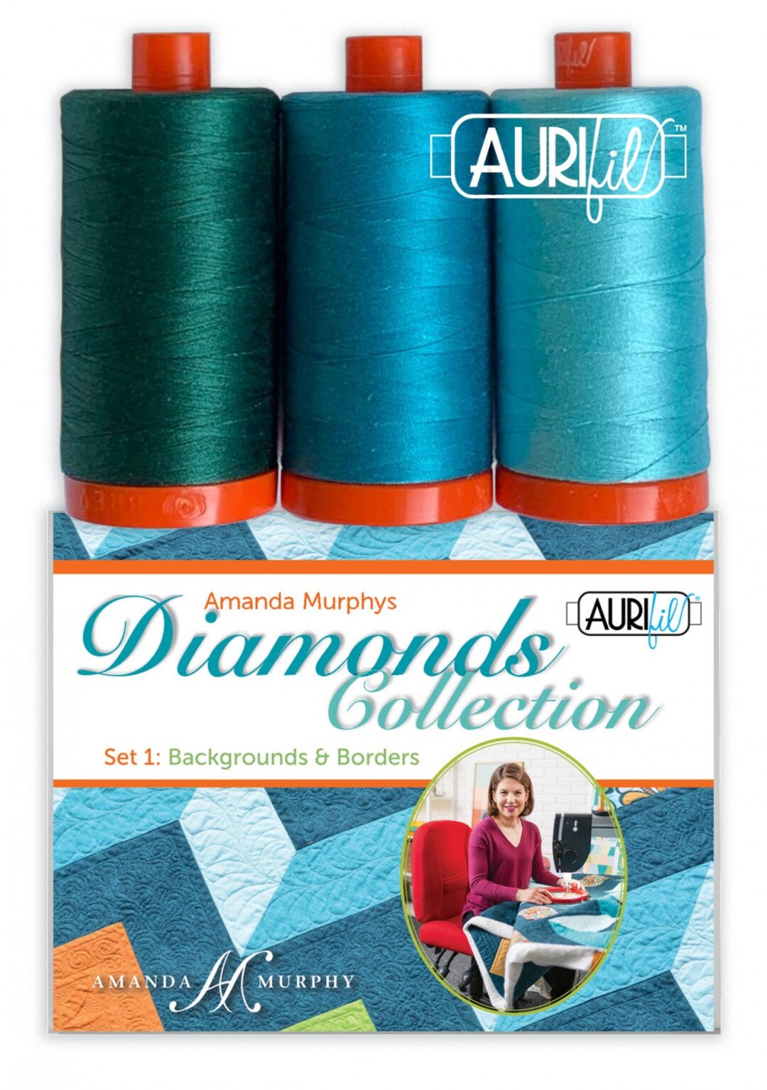 Teal Cotton Thread Collection Aurifil Amanda Murphy Diamonds Collection ...