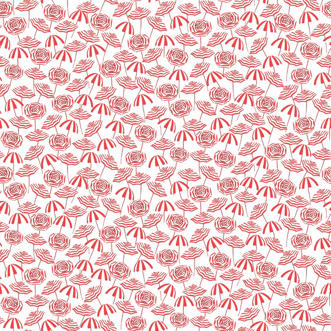 Beach Fabric White Sun Umbrellas ST-2015WHITE Cotton Fabric Dear Stella ...