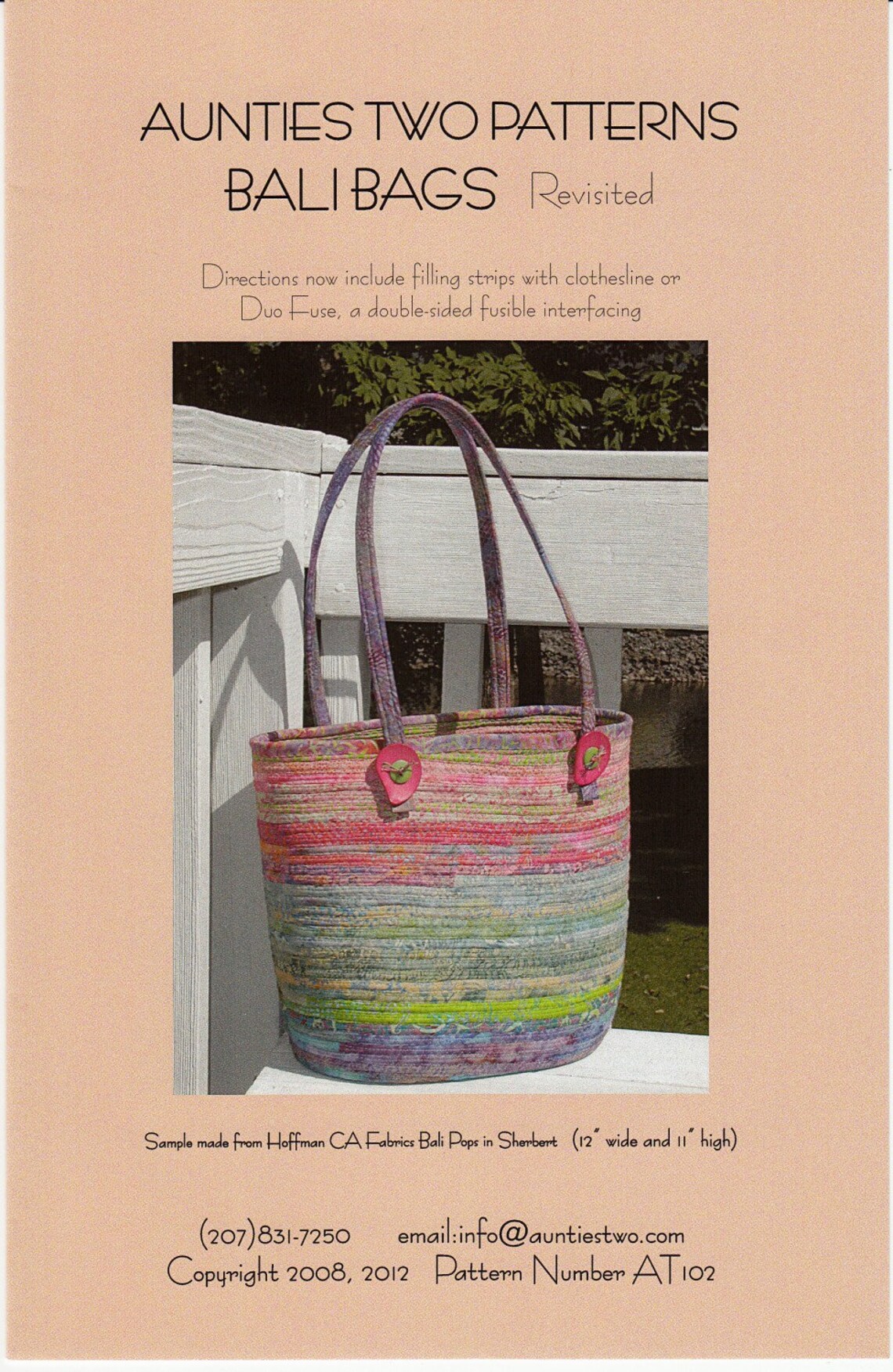 Bali Bags Tote Pattern - Aunties Two AT102 - Clothesline Bag - Etsy