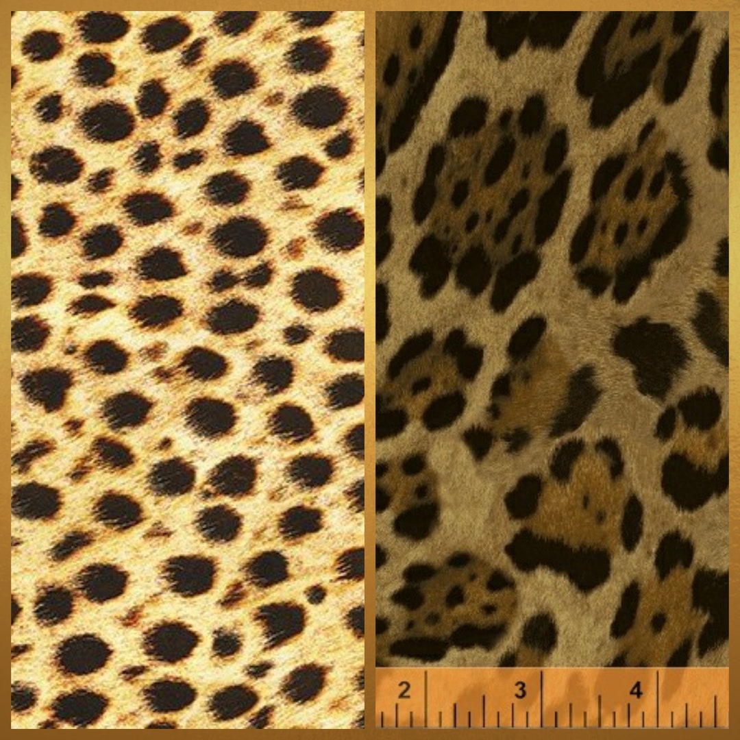 Leopard Fabric Cotton Fabric 2 Pack Animal Print Quilting Sewing Bundle ...