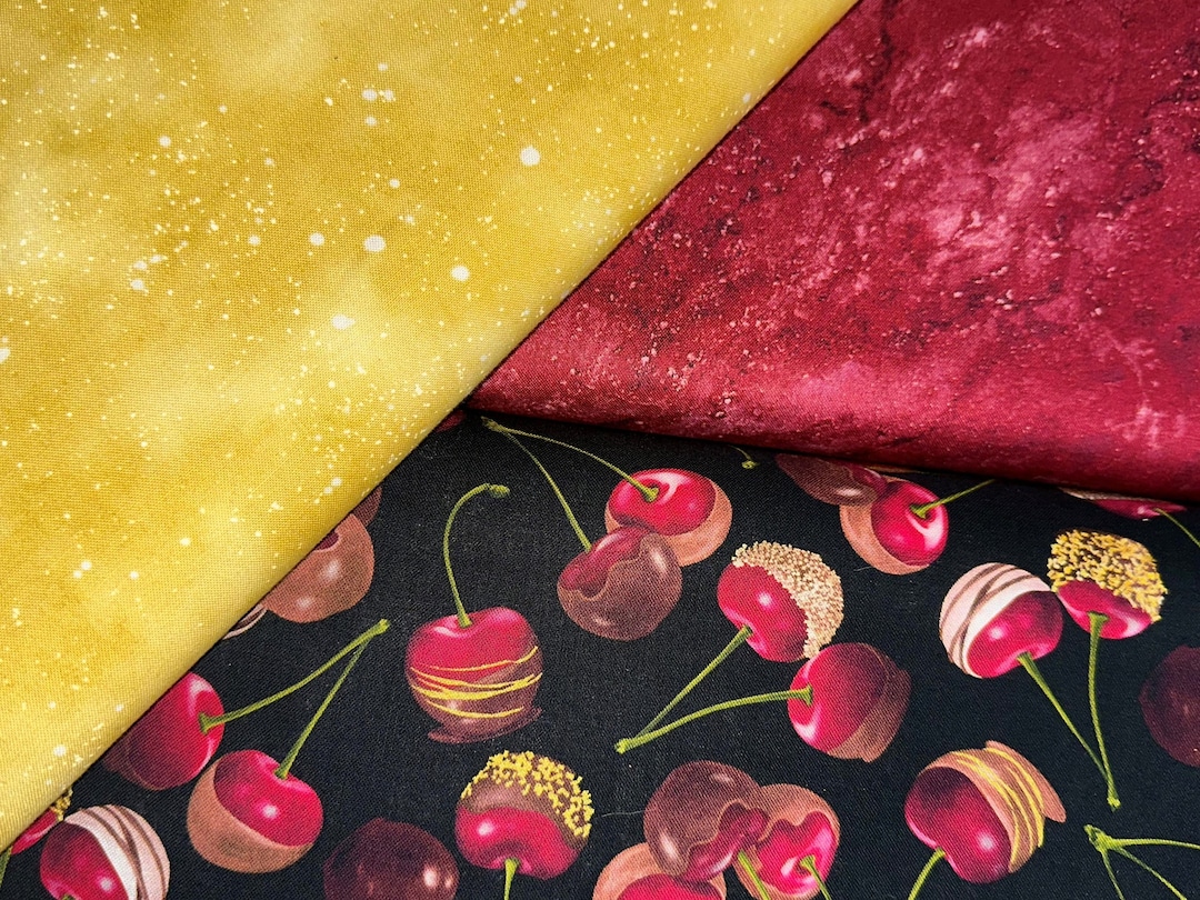 Fruit Fabric Cherries Fabric 3 Yard Quilt Kit Chocolate Cherries 3 ...