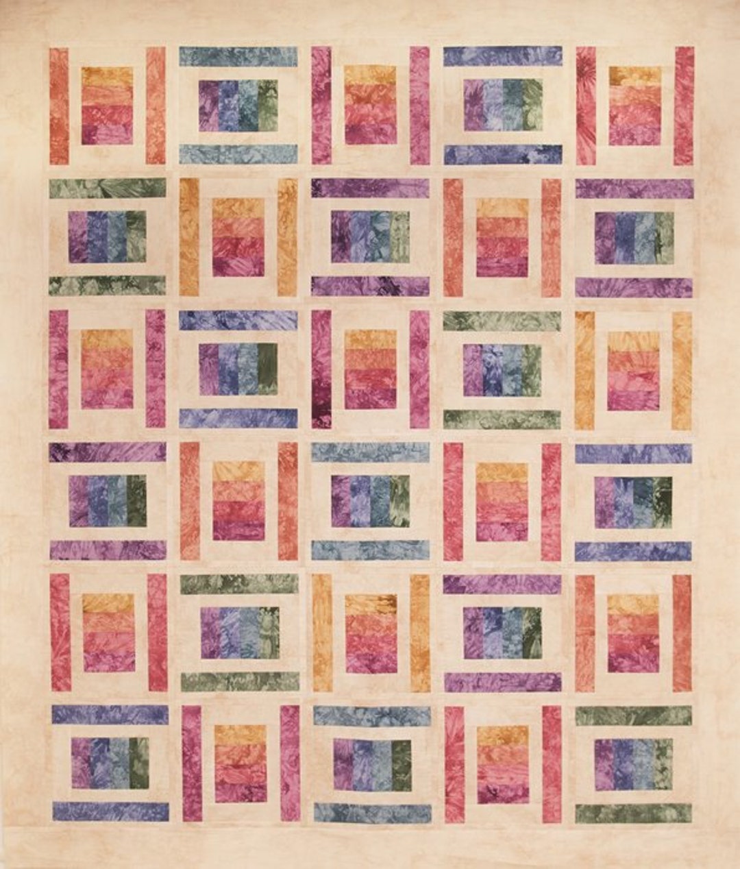 Quilt Kit starr Designs Hand Dyed Cotton Fabric Quilt Kit Pastel Throw ...