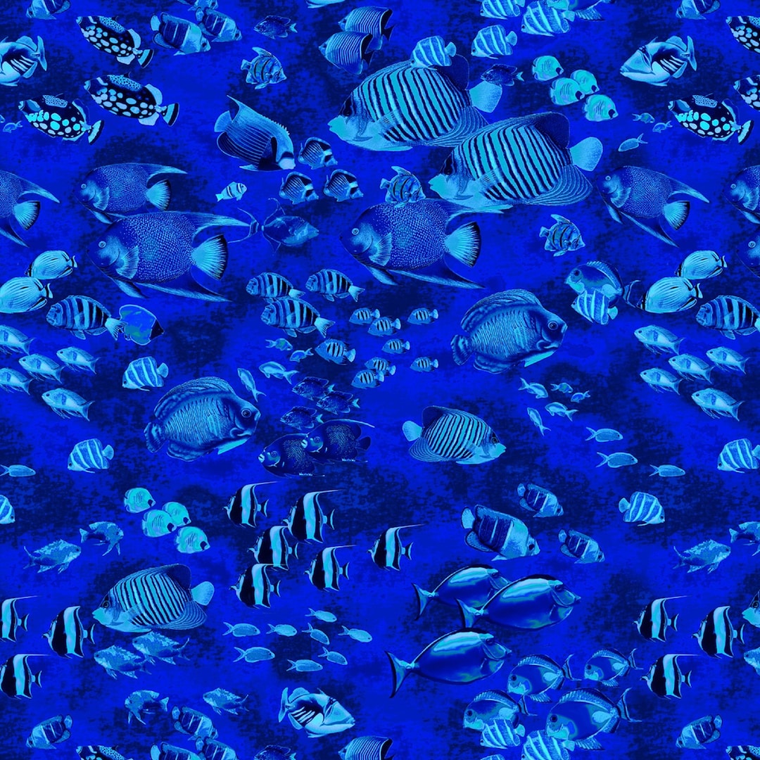 Fish Cotton Fabric Ocean Theme Quilting and Sewing Fabric Benartex ...