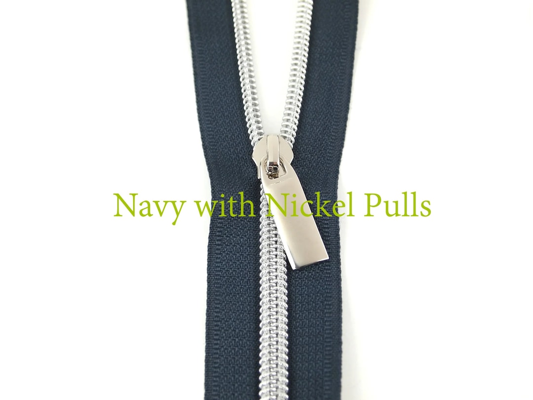 Navy Zippers Sallie Tomato Navy Nylon Coil Zipper Size 5 3 Yards W/ 9 ...