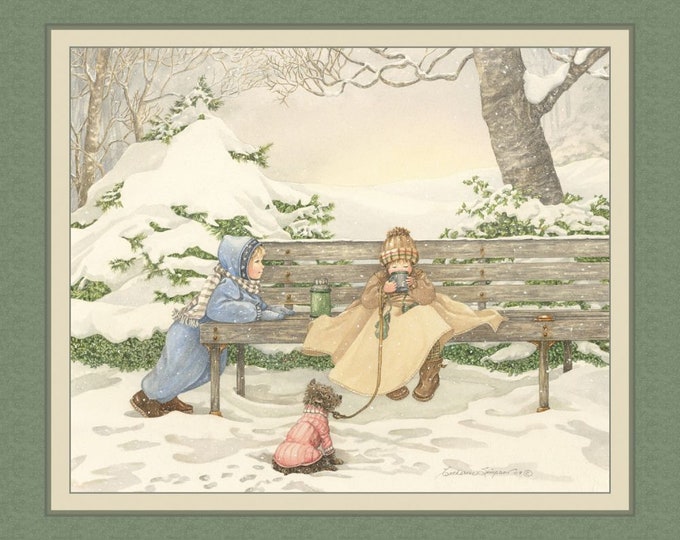 Winter Fabric Panel - Quilt Panel-children at Park Winter Panel - A Day ...