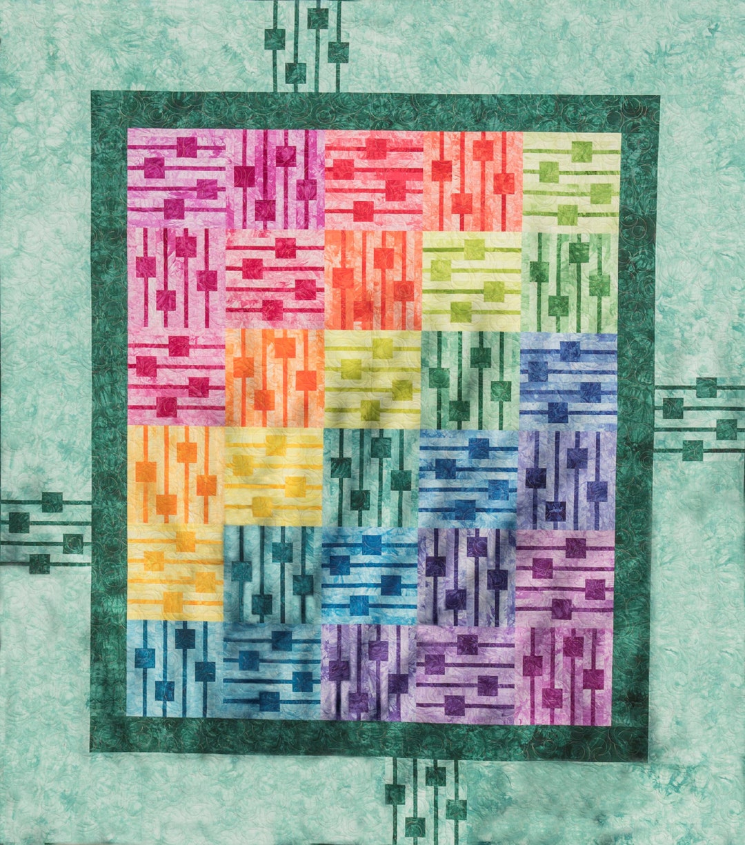 Quilt Kit - Starr Designs Hand Dyed Cotton Fabric Quilt Kit Patternworkz Echo Queen Size Quilt ...