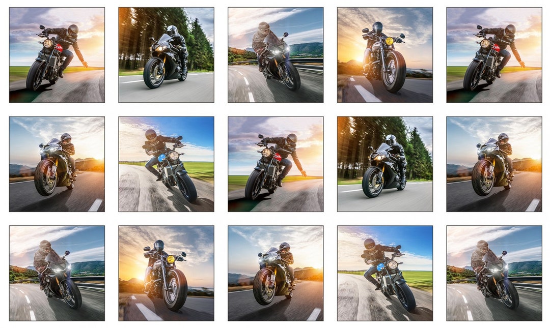 Motorcycle Fabric Squares - Dream Ride 629E-WHITE Bike Panel - Cotton ...