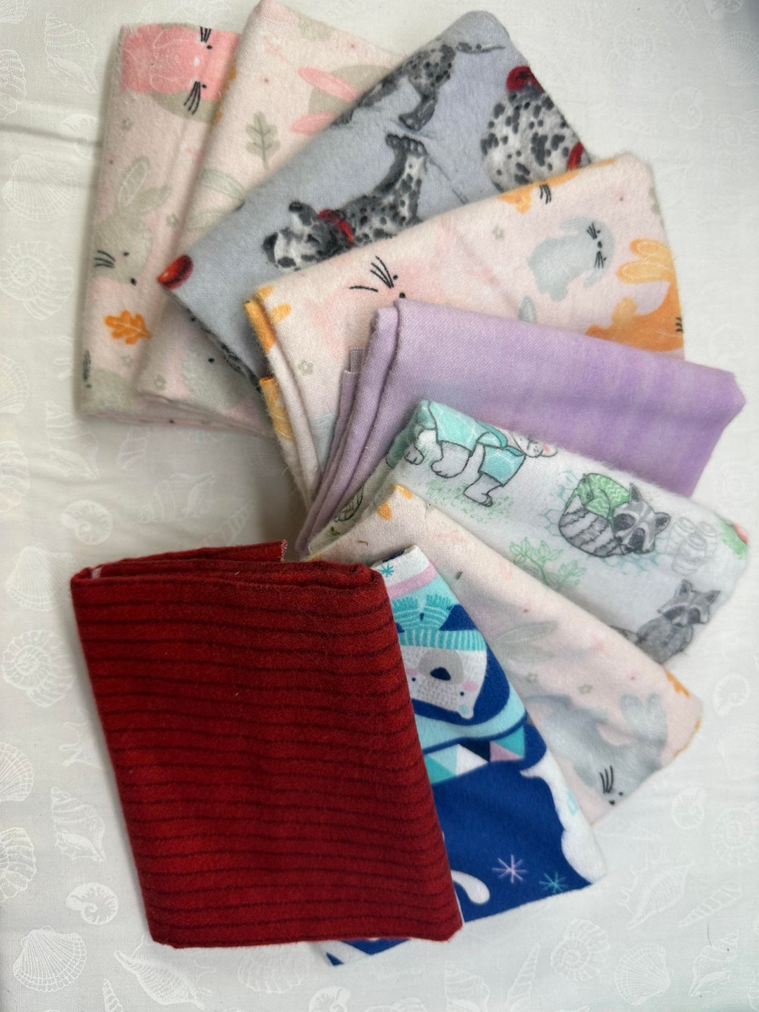 Fat Quarters 9 Pack Flannel Cotton Fabrics Cotton Quilting Sewing ...