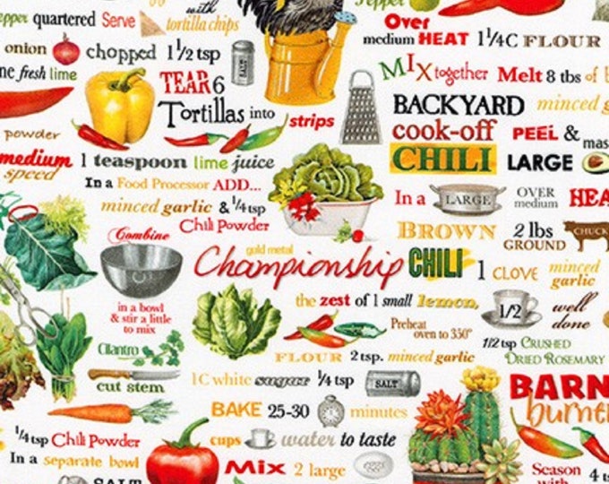 Food Quilt Fabric - Kiss the Cook Flame AMKD-18204-101 BBQ Salsa -dr ...