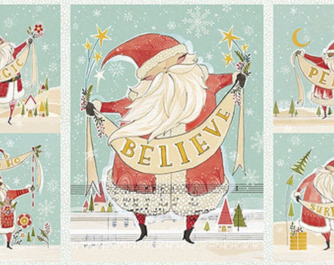 Christmas Fabric -santa Fabric Panel - Christmas Fabric Panel - Santa ...