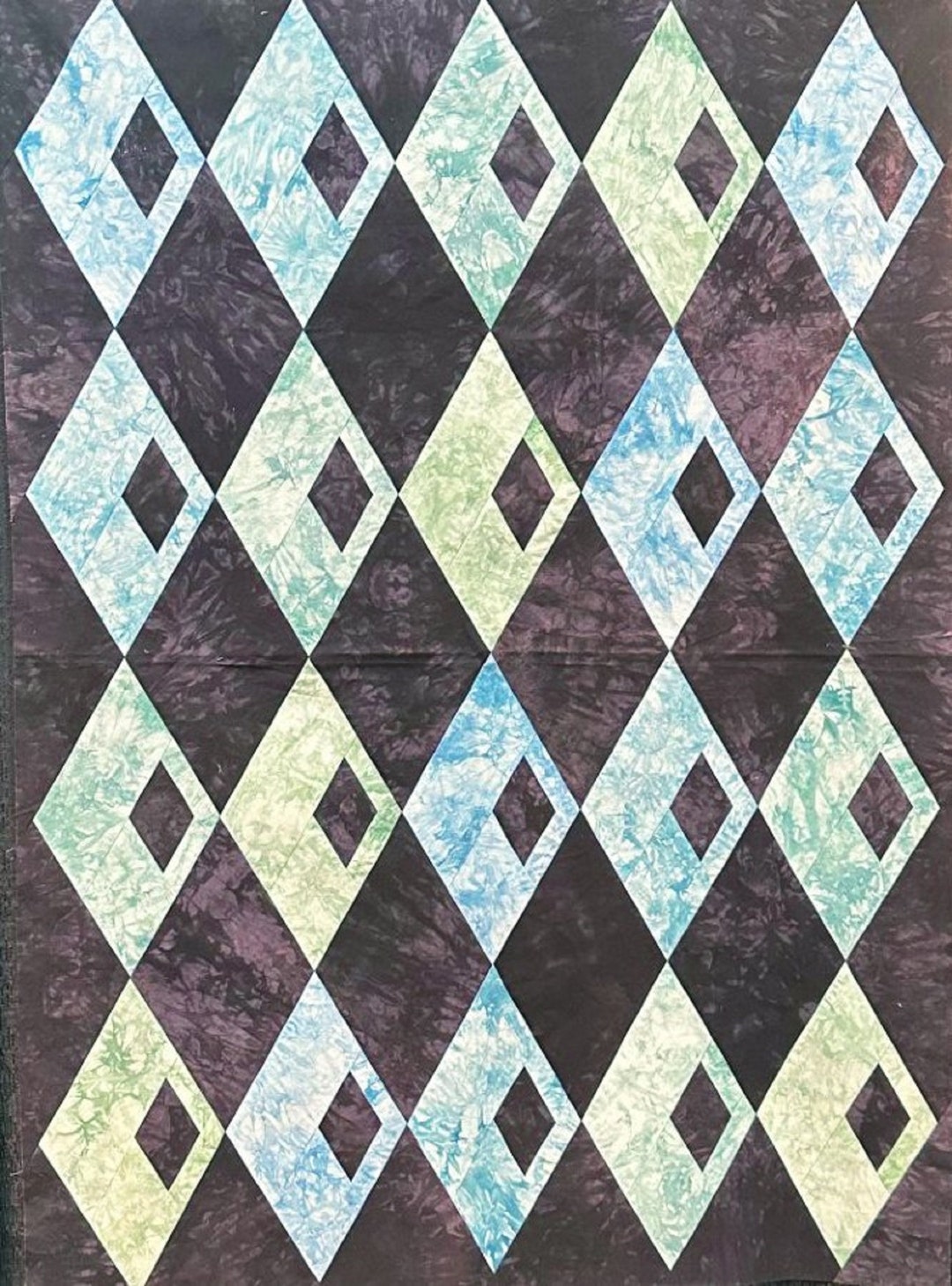 Quilt Kit - Brand New Starr Designs Hand Dyed Cotton Fabric Diamond Detour Tall Size Size (33 in ...