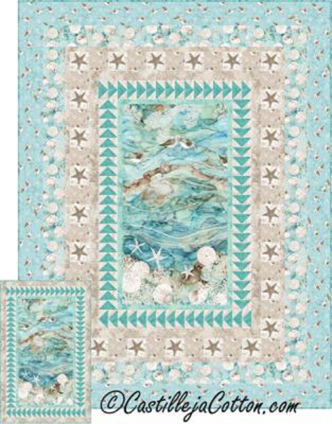 Beach Quilt Pattern sandy Beach Twin Quilt Pattern Lap Size Quilt by ...