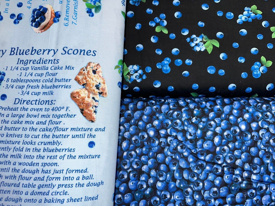 Blueberry Fabric Quilt Kit blueberry Hill Recipes 3 Pack Cotton ...