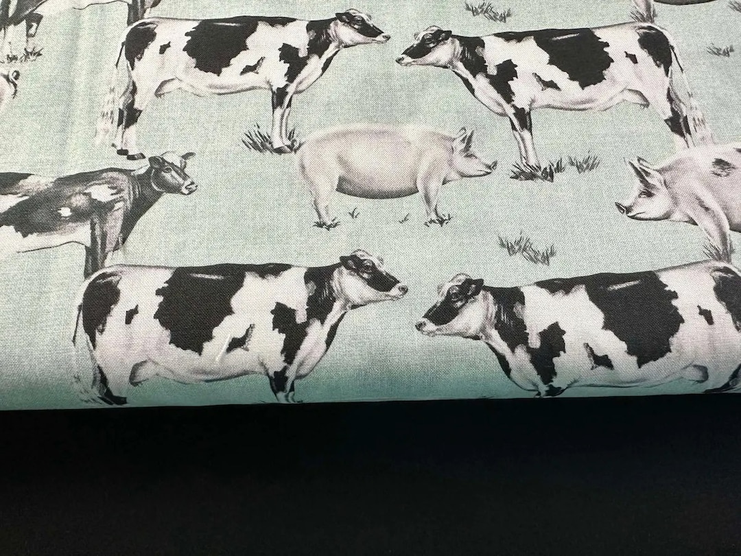 Farm Animals Fabric Bundle: Cows & Pigs, 100% Cotton, 2-yard Pack - Etsy