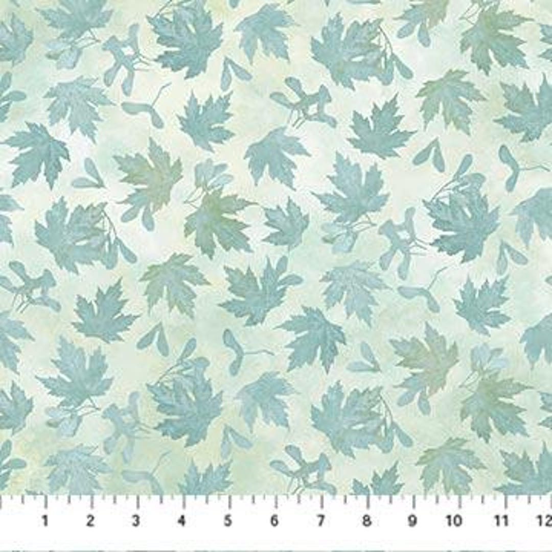 Maple Leaf Fabric-northcott Autumn Splendor Teal Fabric-choose Cut ...