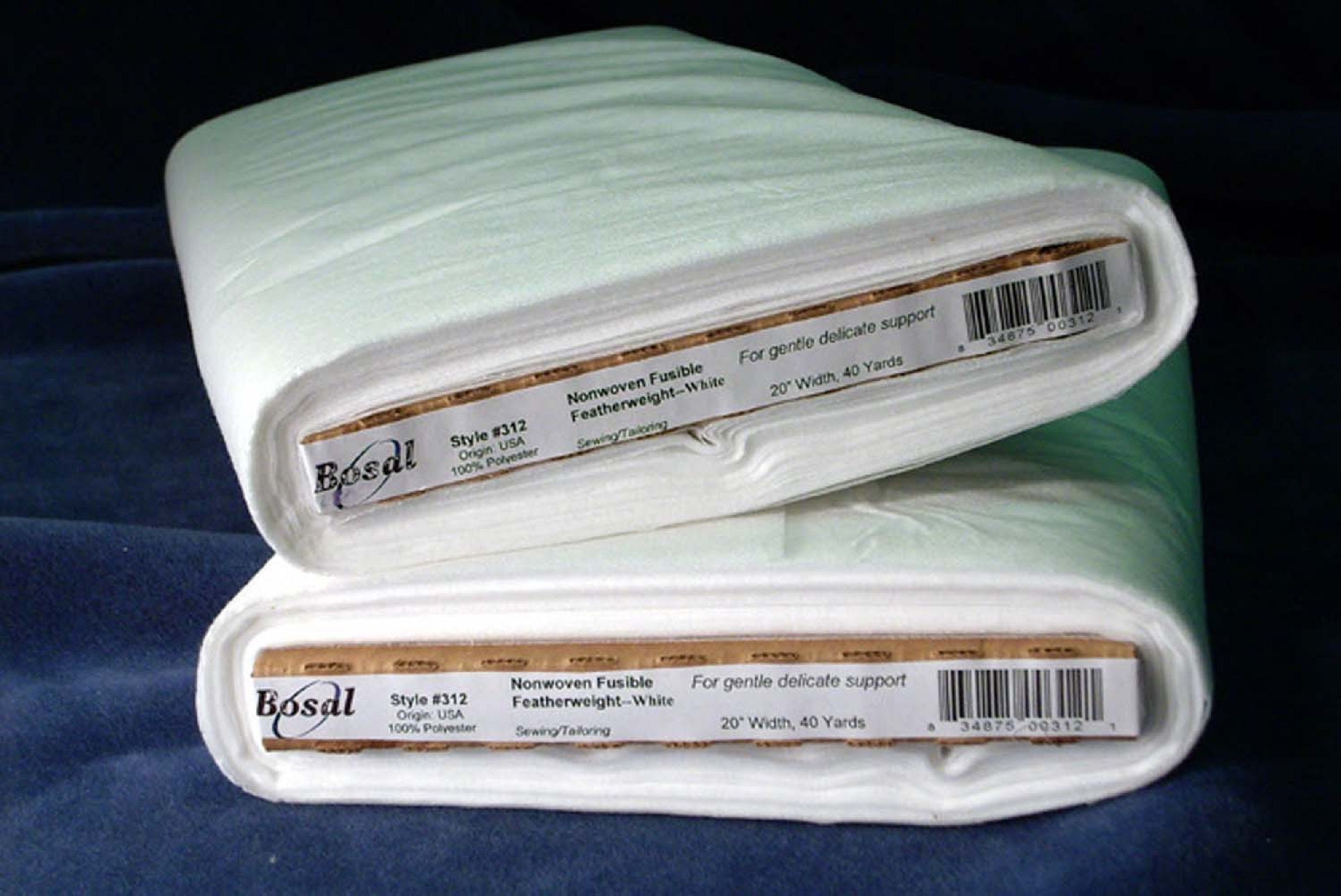 Fusible Interfacing - Bosal Non-woven Fusible Feather Weight White 20 ...