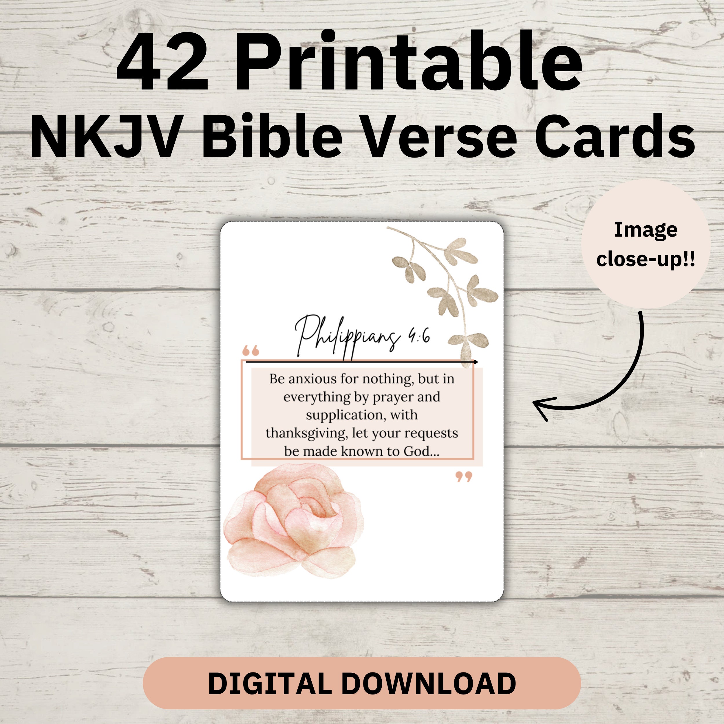 NKJV Bible Verse Cards, Set of 42 Encouraging Bible Verse Cards, Peach ...