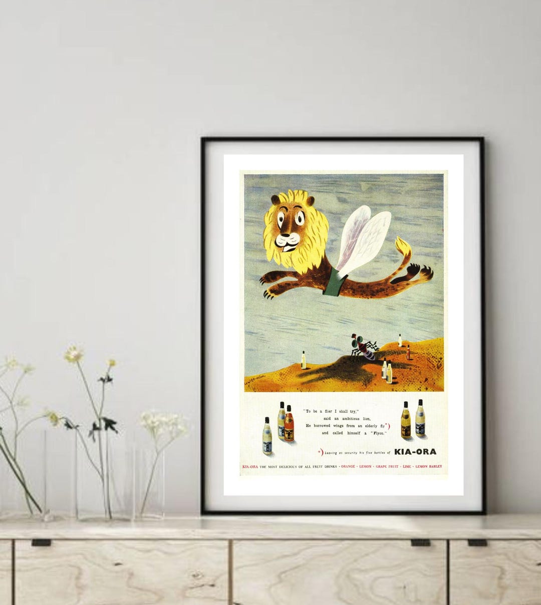 Kia-ora the Lion and the Fly Winged Lion Art Vintage Advertising Poster ...