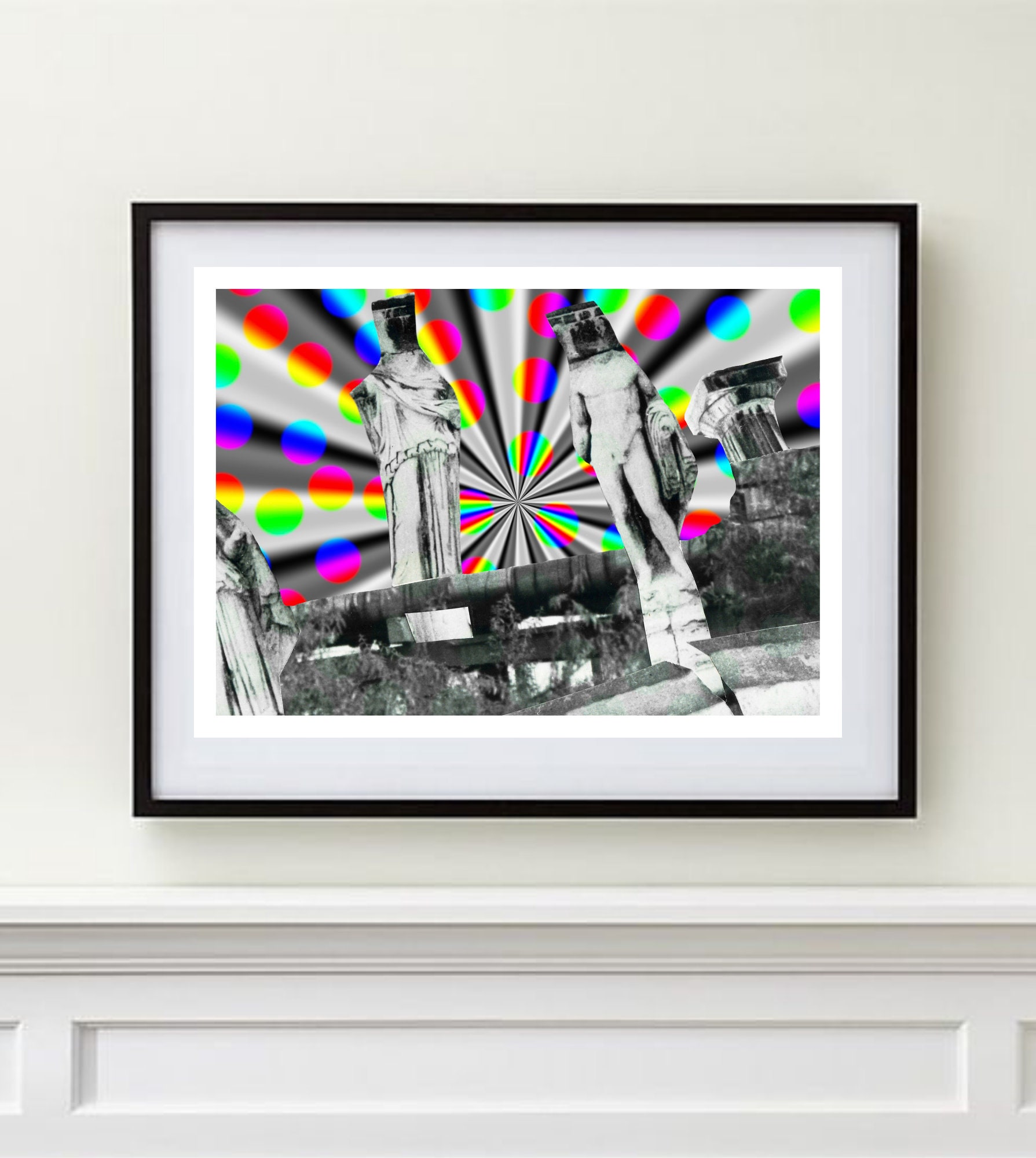 Vibrant Surreal Retro Futurism Collage Art Downloadable Colorful Wall ...