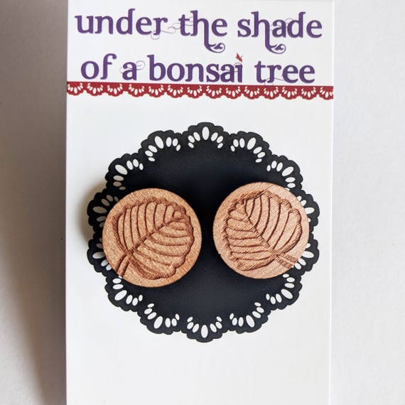 Fagus Earrings Tasmanian Myrtle Wood Fagus Leaf Studs - Etsy Australia